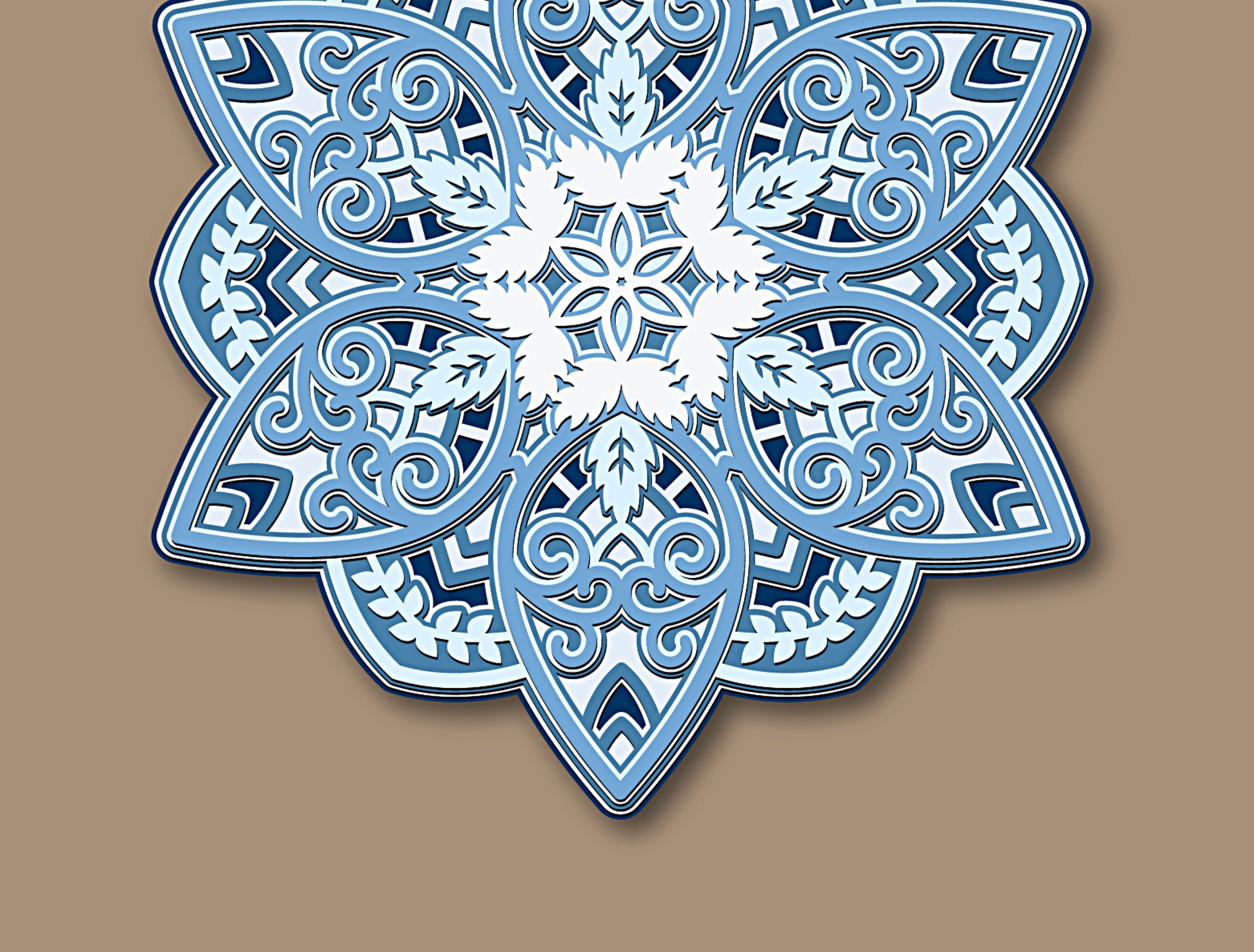 Snowflake SVG Mandala Svg Multilayer Cutting File Layered - Etsy