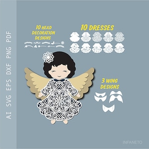 Angel SVG Paper Cut Layered Cut File Cricut Svg Kids Nursery Decor Baby ...