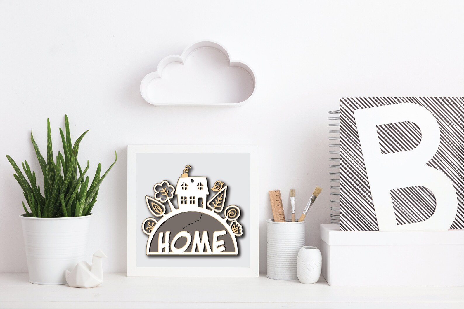 Home Word Sign SVG Multilayered Laser Paper Cut File Cricut | Etsy