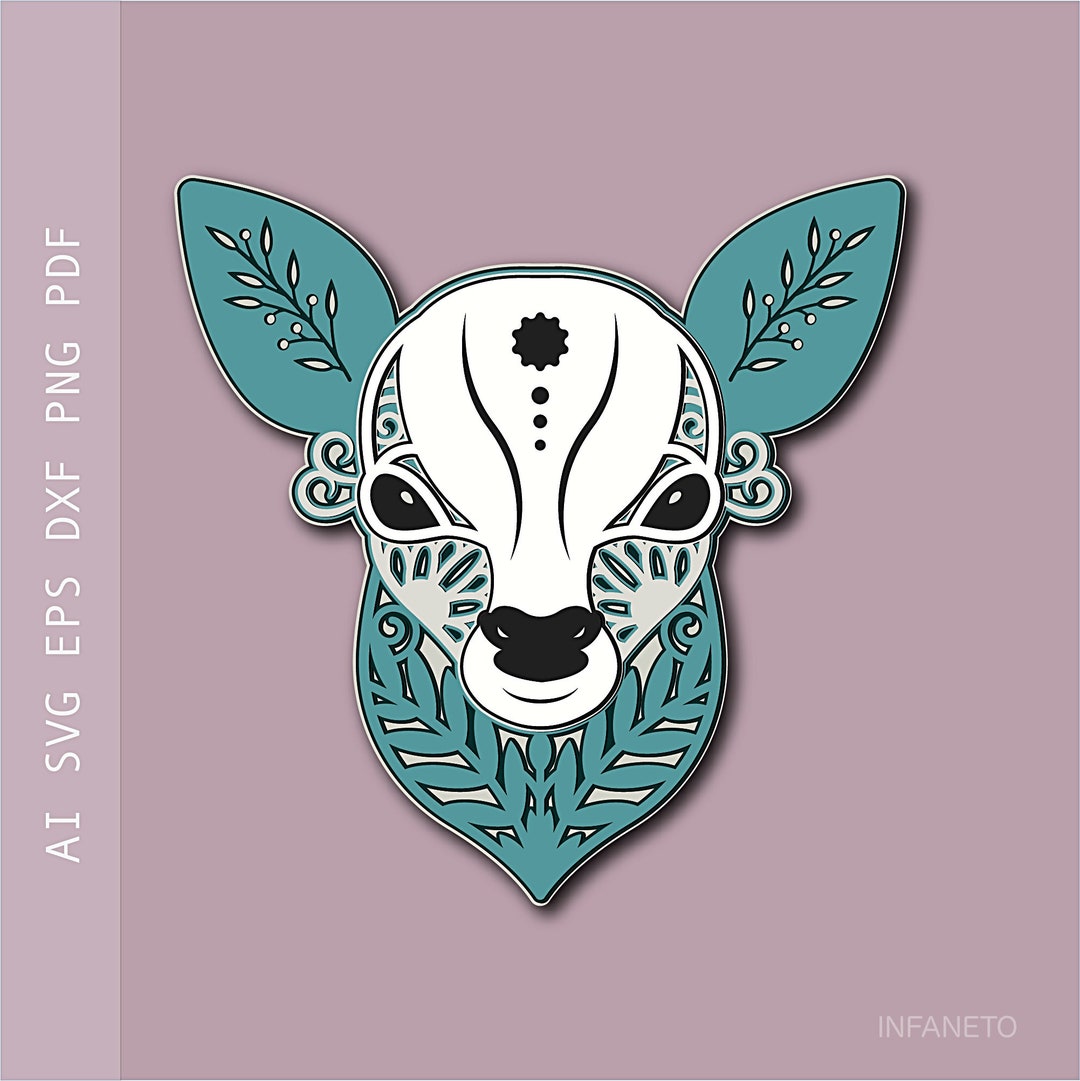 Baby Deer SVG, Layered Cut File, Cricut SVG, Laser Cut File, Multilayer ...