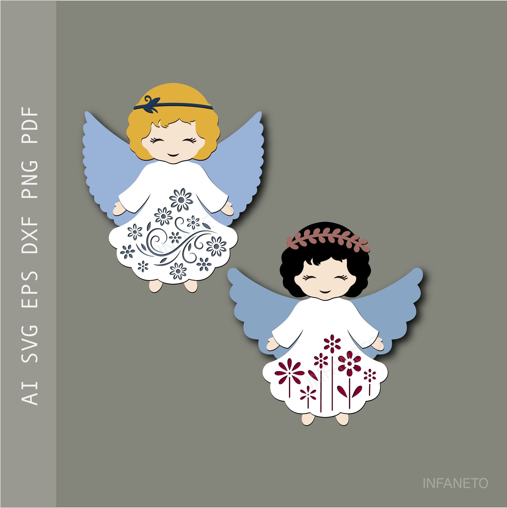 Guardian Angel SVG Paper Cut File Cricut Svg Girl Room Decor - Etsy