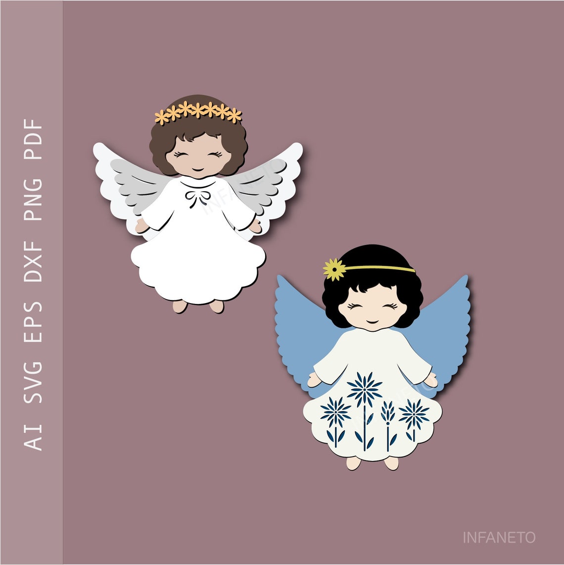 Angel SVG Multilayer Svg Paper Cut Files Layered SVG Girl | Etsy