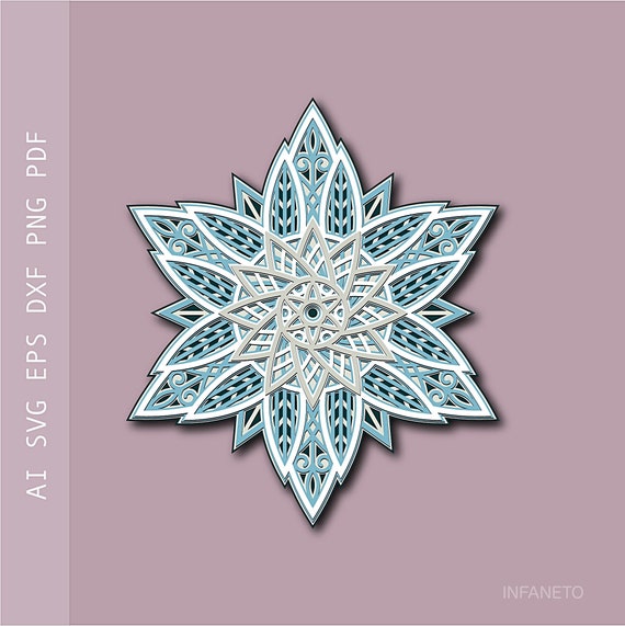 Snowflake SVG Multilayer Svg Laser Cut File Layer Svg 3D Model | Etsy