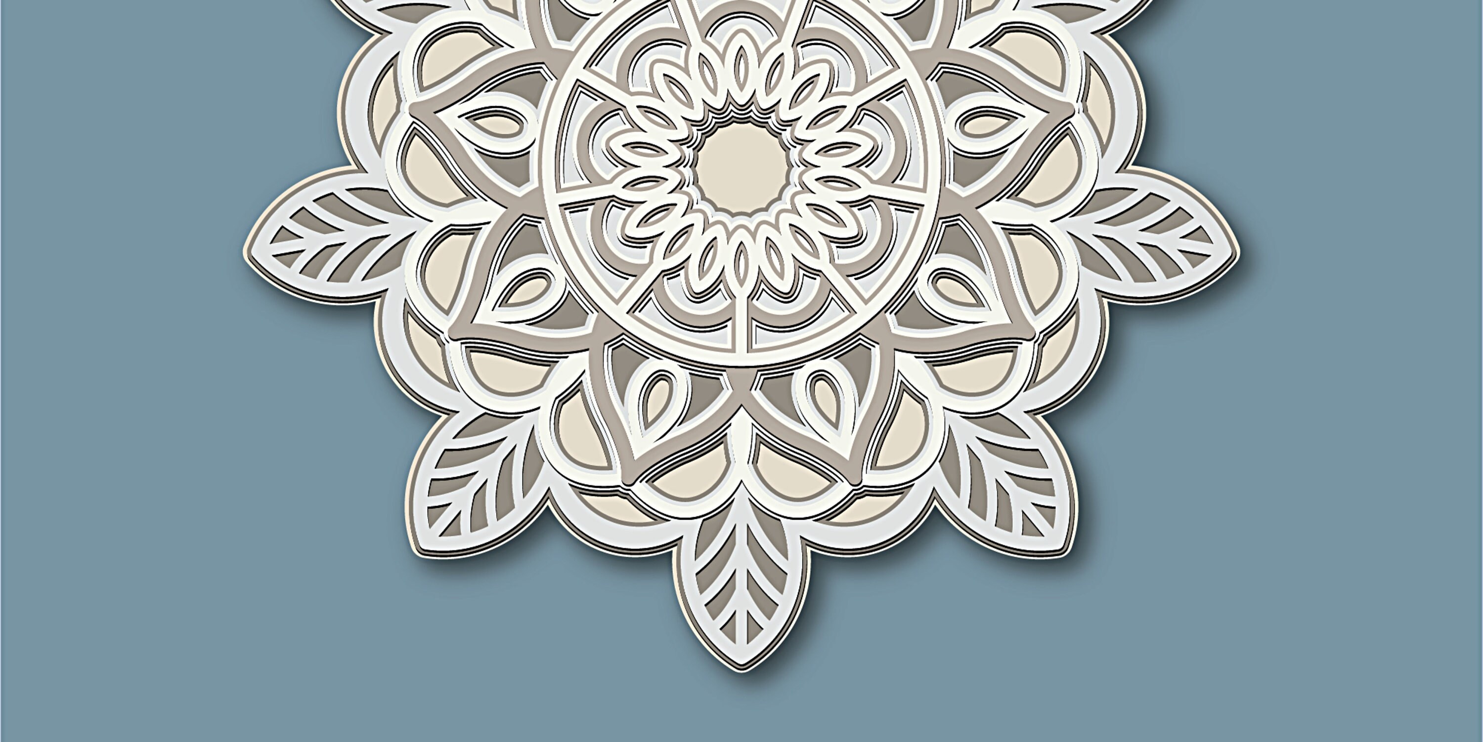 Snowflake SVG Mandala Svg Laser Cut File 3D Layered Svg for - Etsy