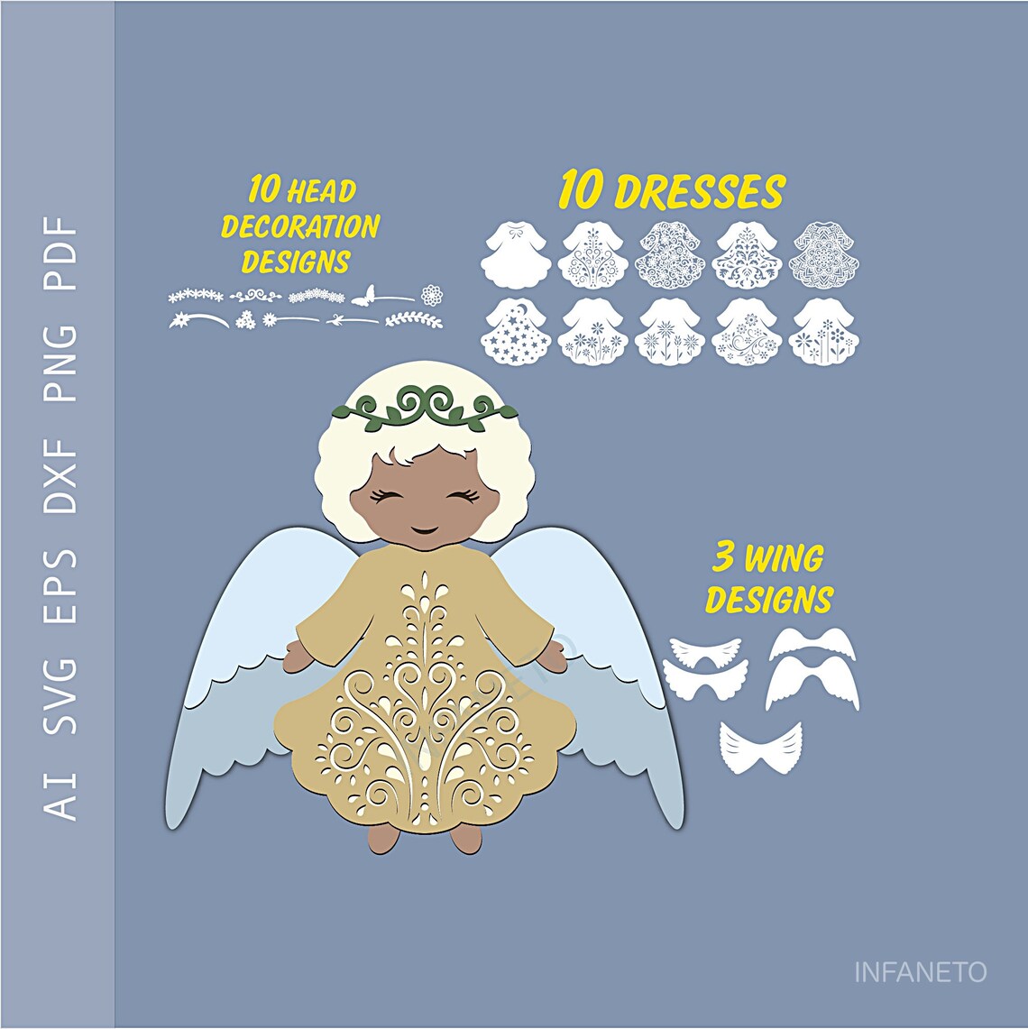 Angel SVG Multilayer Svg Paper Cut Files Layered SVG Girl | Etsy