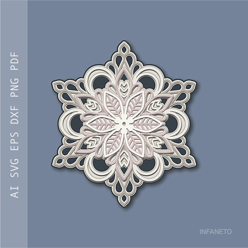 Laser Cut File Snowflake SVG Cricut Project Layer SVG - Etsy
