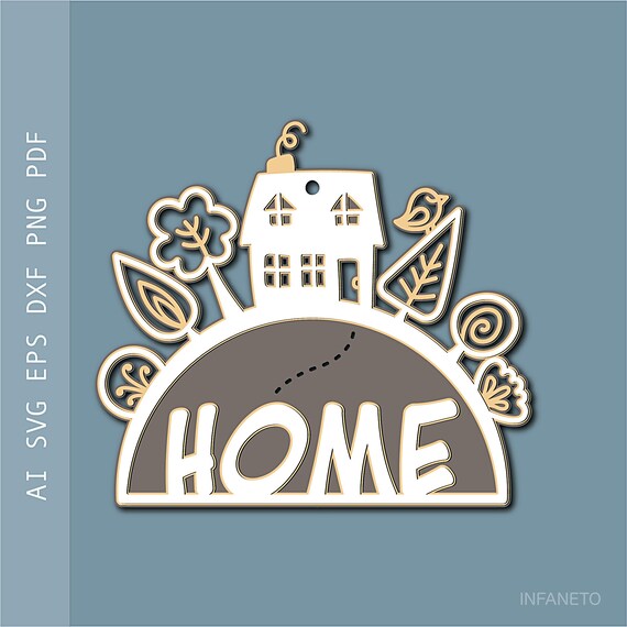 Home Word Sign SVG Multilayered Laser Paper Cut File Cricut | Etsy