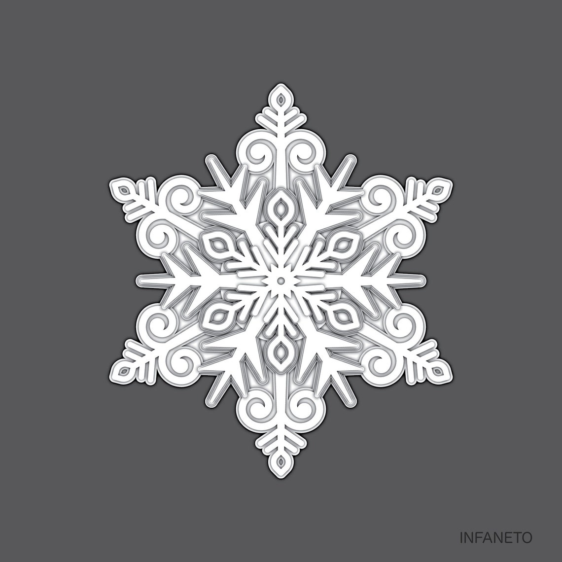 Snowflake SVG Laser Cut File 3D Layered svg for Cricut | Etsy