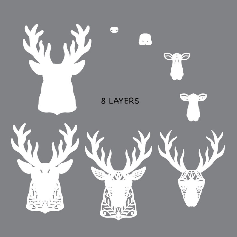 Deer SVG Layered File Laser Svg 3D Model Cricut Cutting - Etsy
