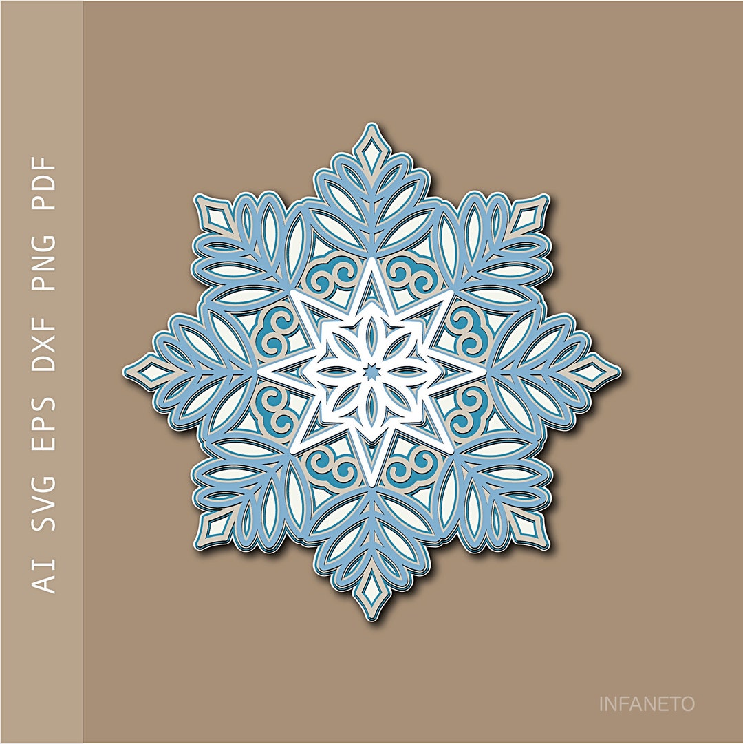 3D Layered Snowflake SVG: Christmas Paper Cut File (digital Download ...