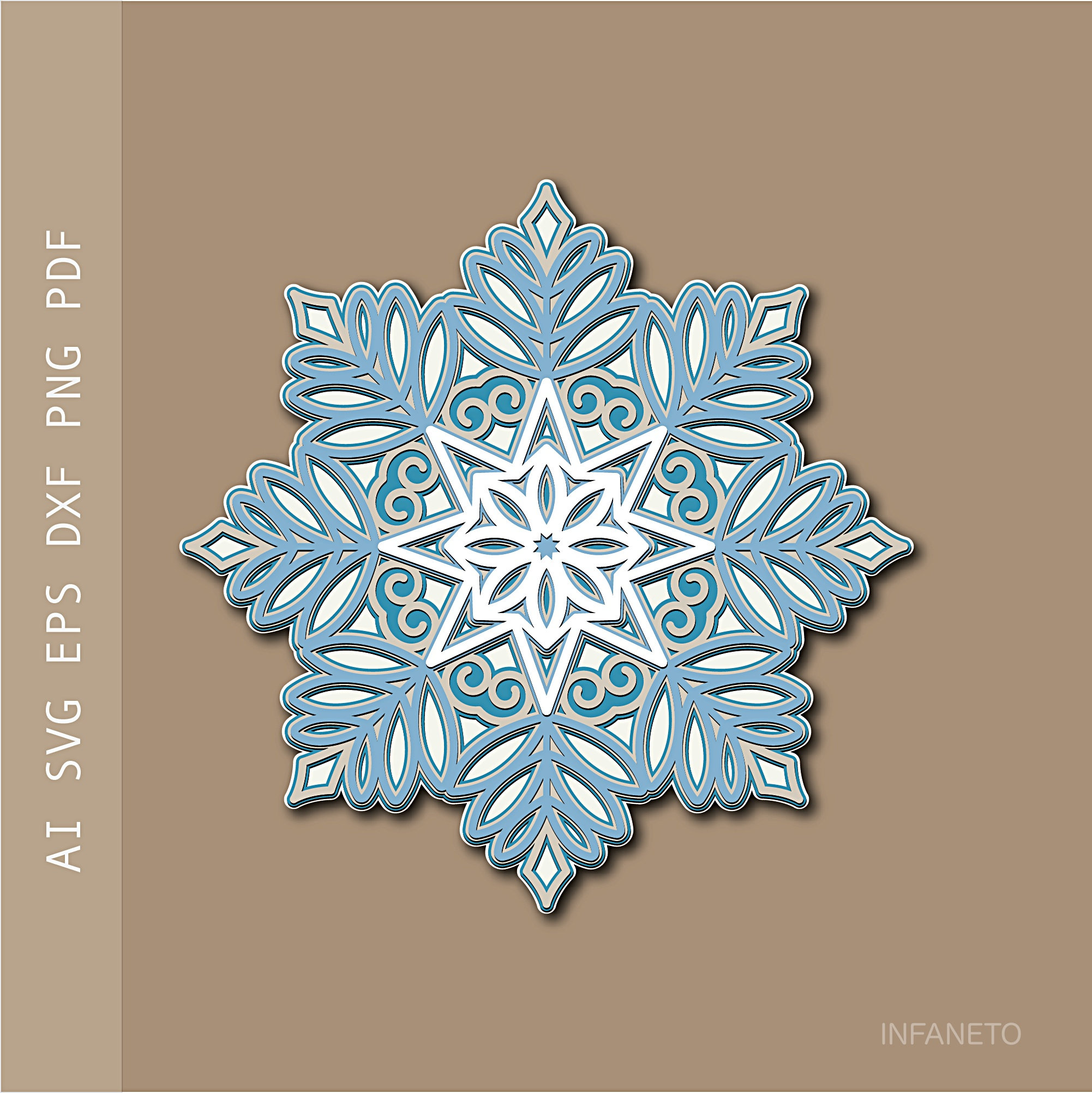 3D Snowflake Svg Layered Christmas Svg Paper Cut File Cricut - Etsy