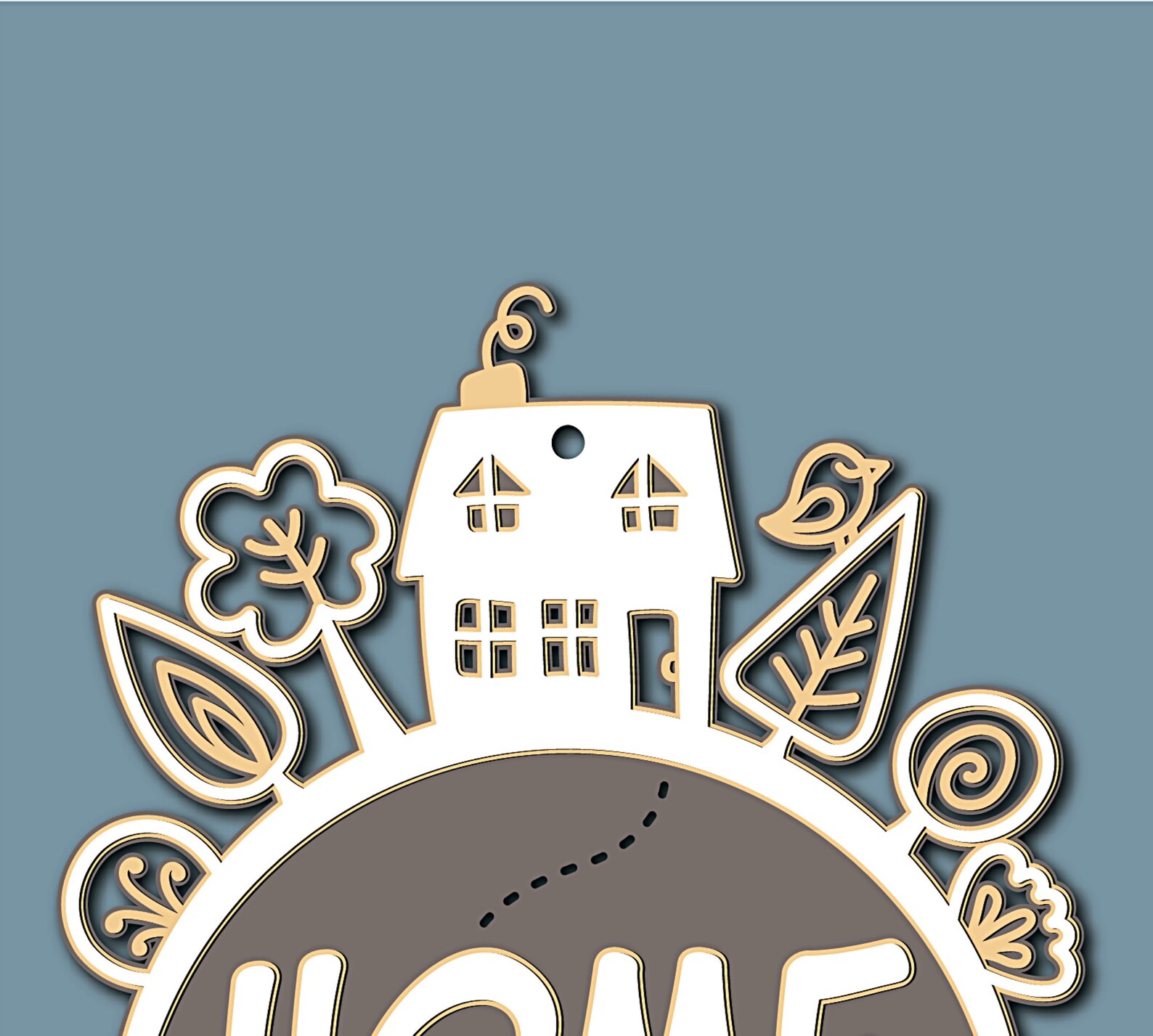 Home Word Sign SVG Multilayered Laser Paper Cut File Cricut | Etsy