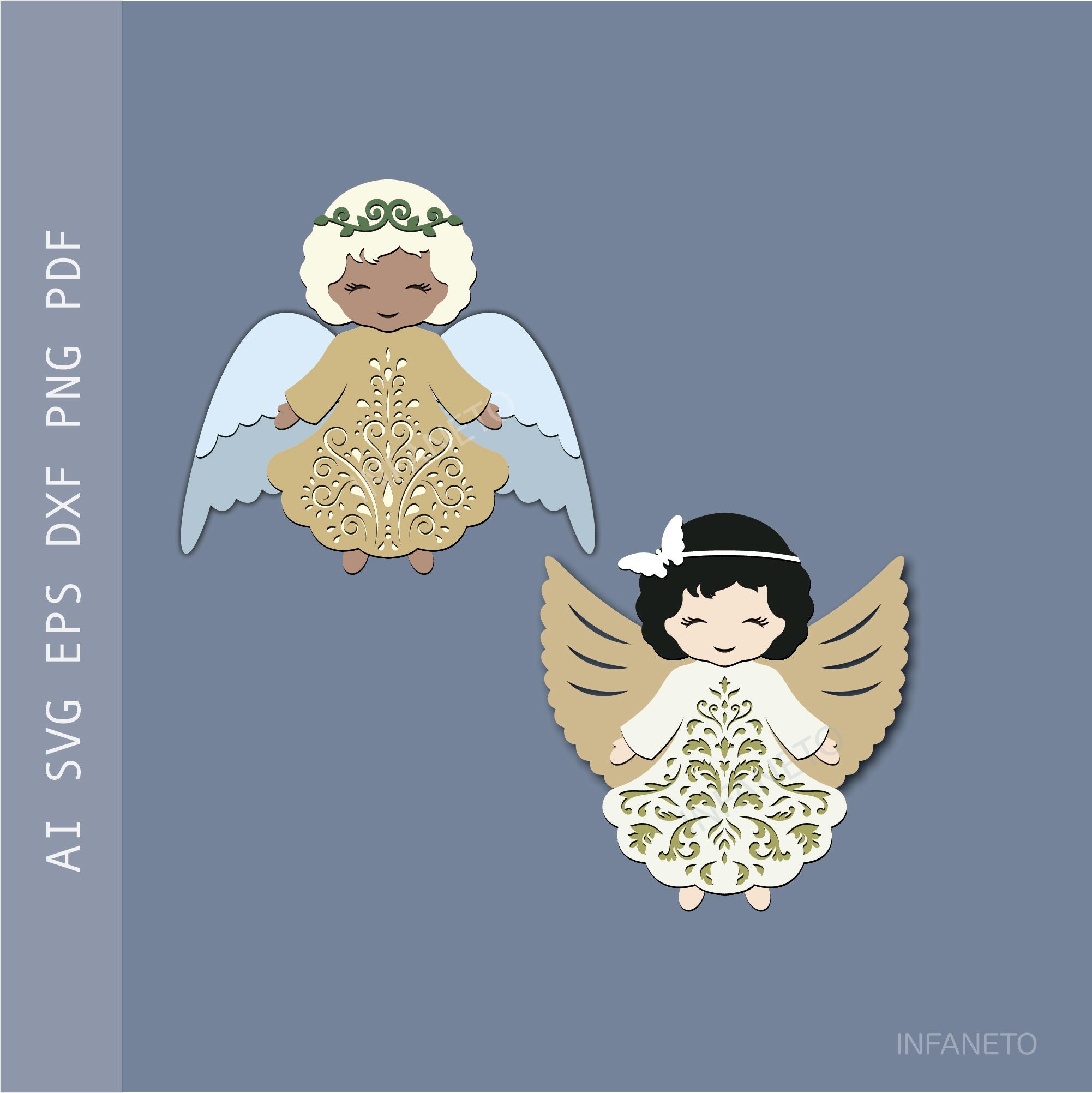 Angel SVG Multilayer Svg Paper Cut Files Layered SVG Girl - Etsy