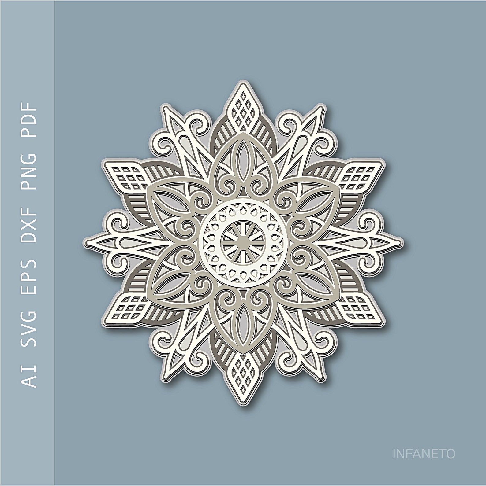 Snowflake SVG Multilayered Cut File Layer Svg 3D Model SVG | Etsy