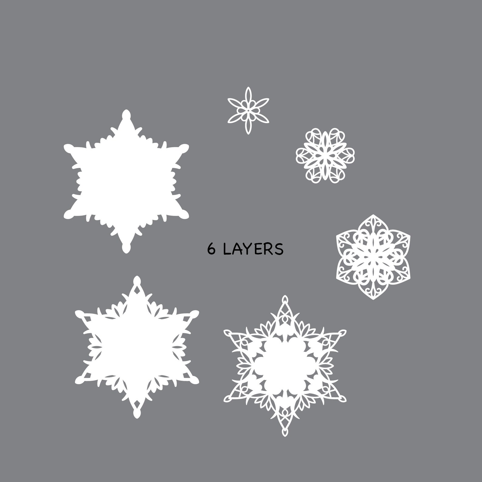 Multilayer Snowflake SVG Mandala Svg Laser Cut File 3D - Etsy