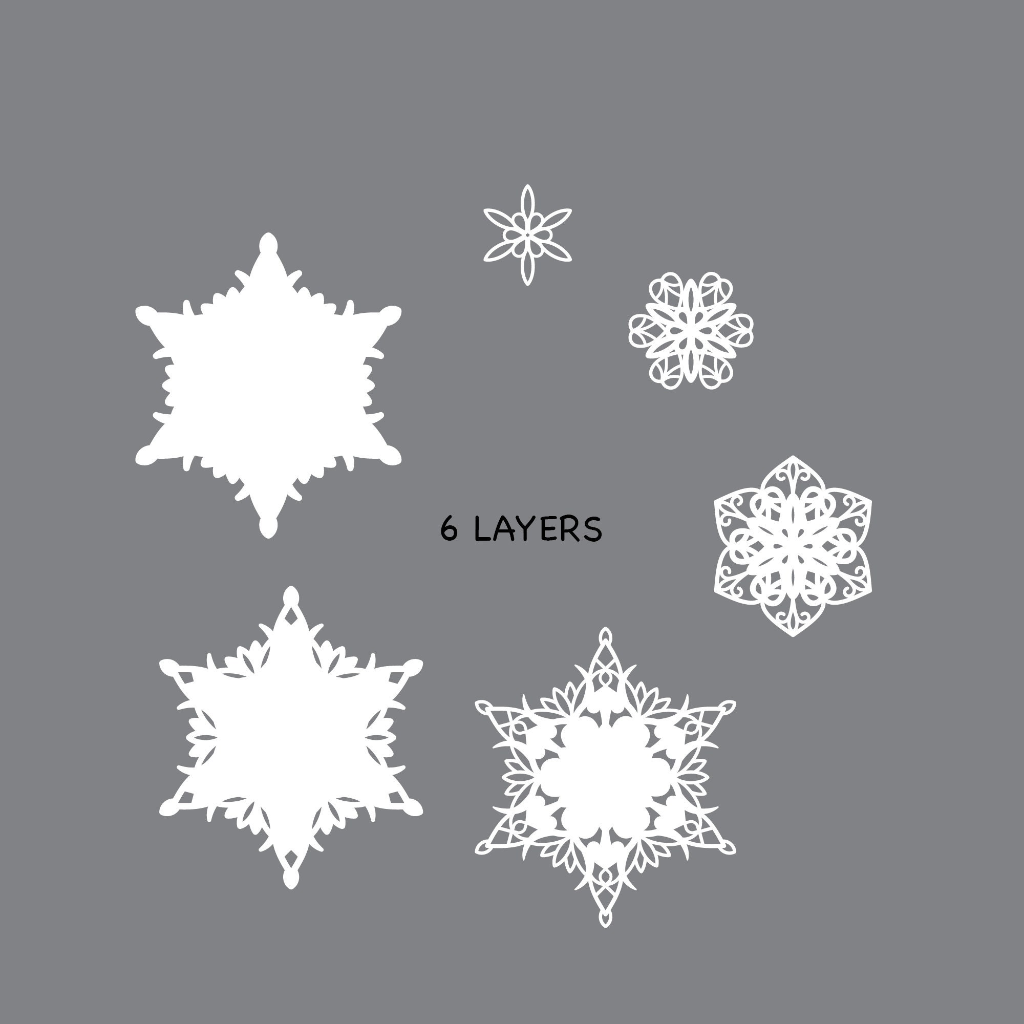 Multilayer Snowflake SVG Mandala Svg Laser Cut File 3D - Etsy