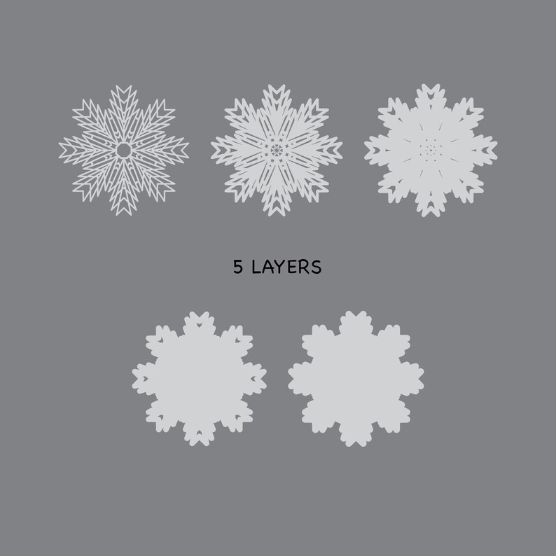 3D Layered Snowflake SVG: Laser Cut Christmas Decor (digital File) - Etsy