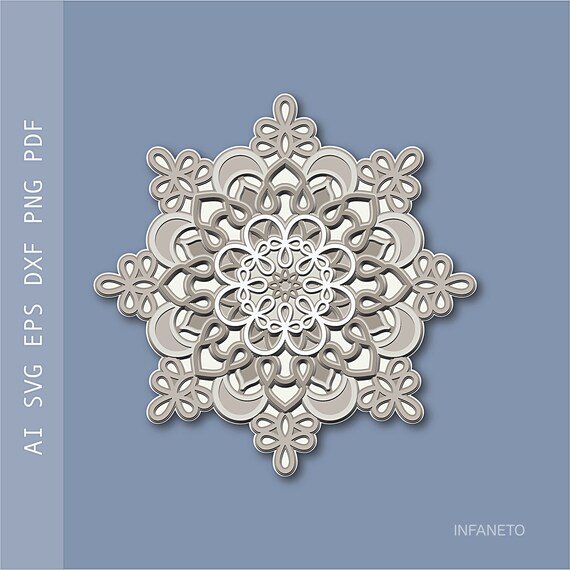 Layer Snowflake SVG Digital Download Mandala Svg Laser Cut - Etsy