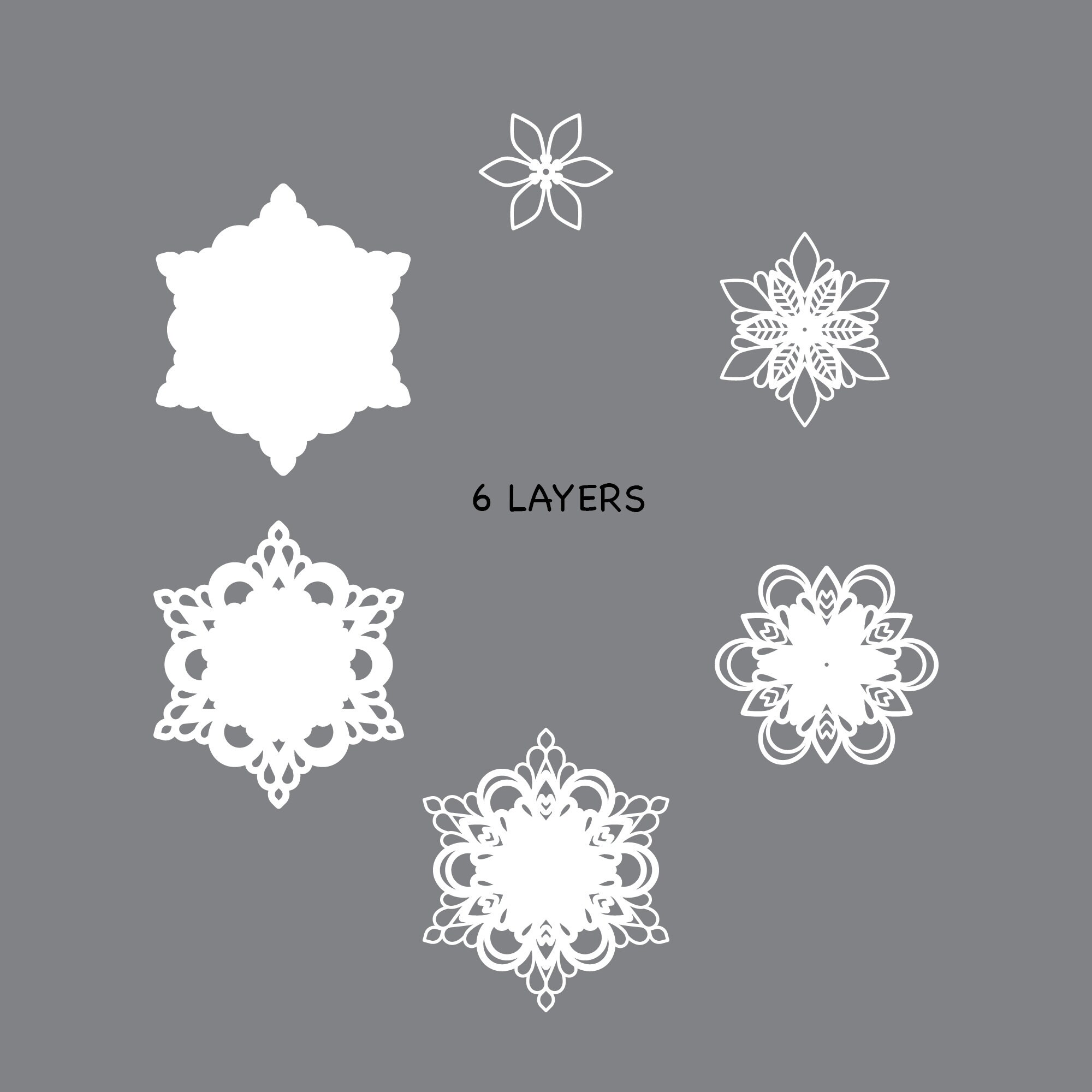 Snowflake SVG Layer svg Multilayer Cut File Christmas | Etsy