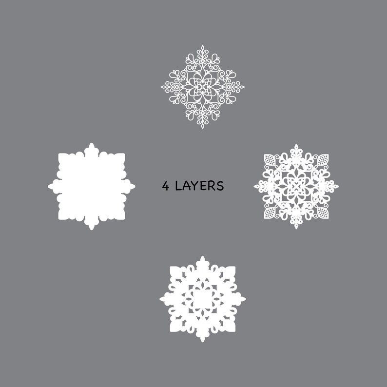 Snowflake SVG Mandala Svg Multilayer Laser Cut File Cricut | Etsy