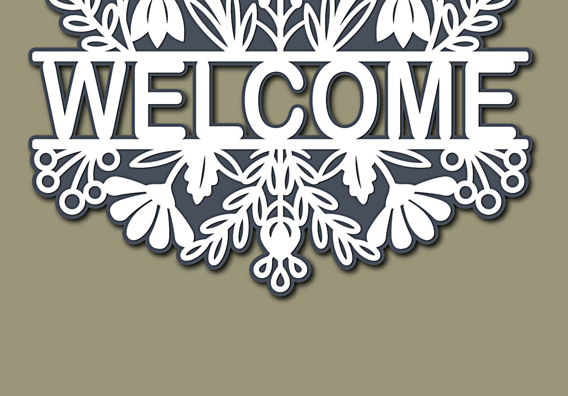 Welcome Sign SVG Layered Cut File Floral Svg Cricut Project - Etsy
