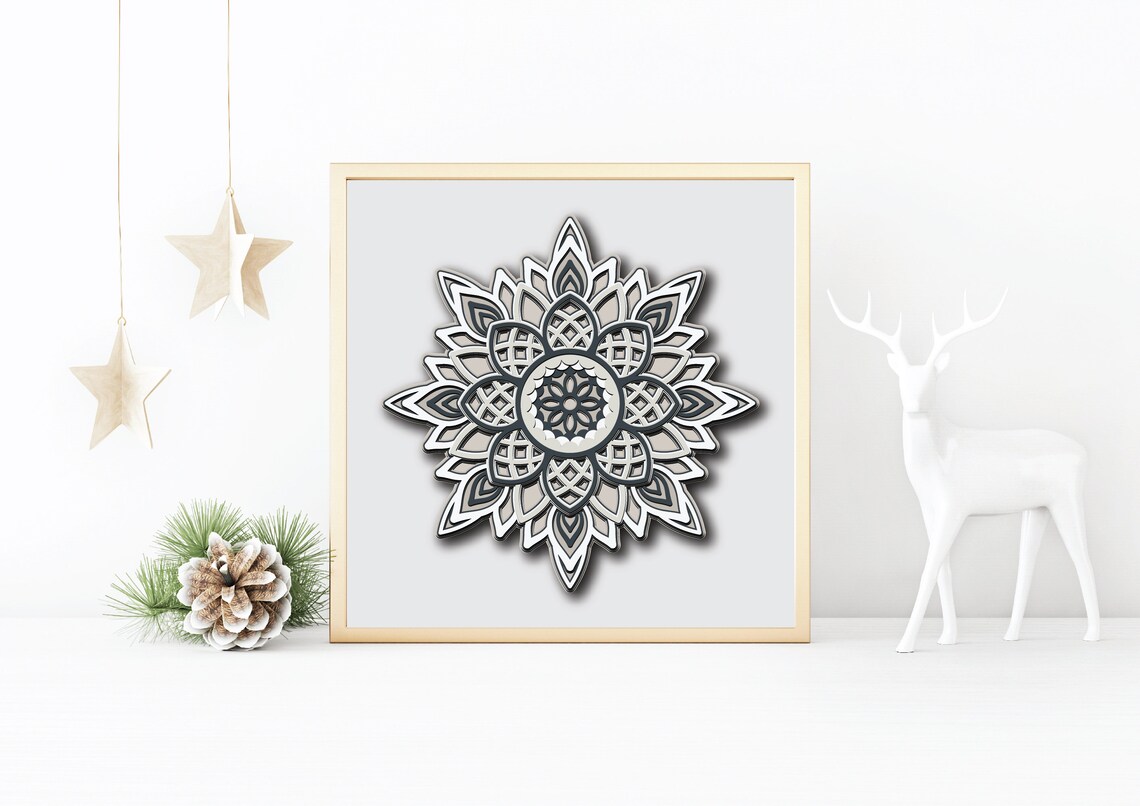 Snowflake SVG Cut File Multilayer Christmas Svg Mandala Svg 3D | Etsy
