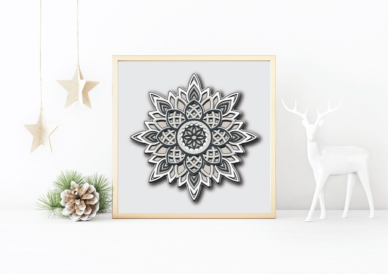 Snowflake SVG Cut File Multilayer Christmas Svg Mandala Svg 3D | Etsy