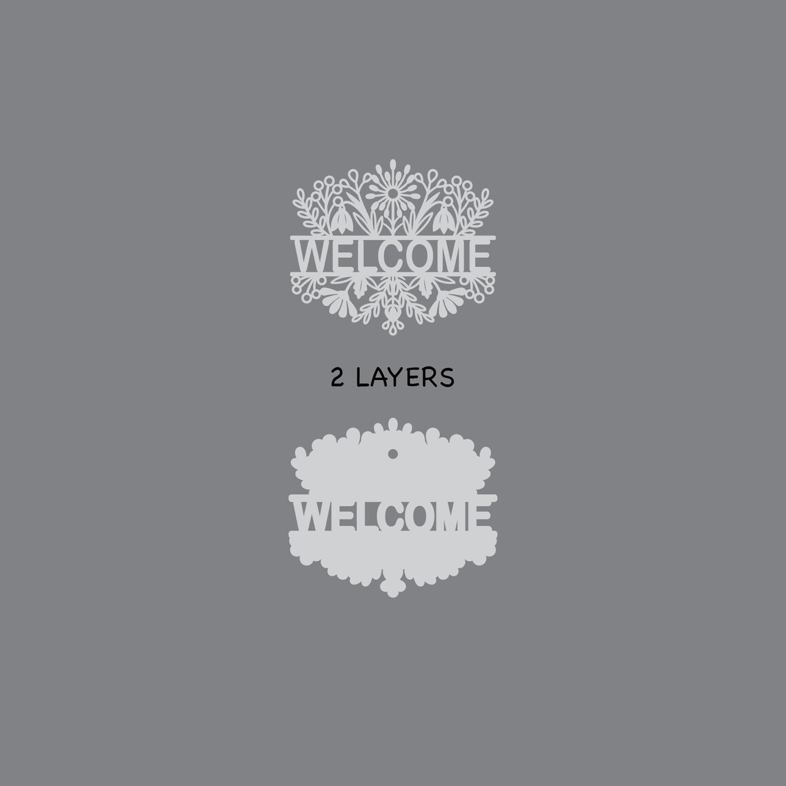 Welcome Sign SVG Layered Cut File Floral Svg Cricut Project - Etsy