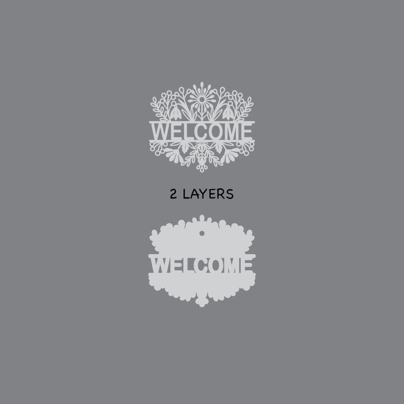Welcome Sign SVG Layered Cut File Floral Svg Cricut Project - Etsy