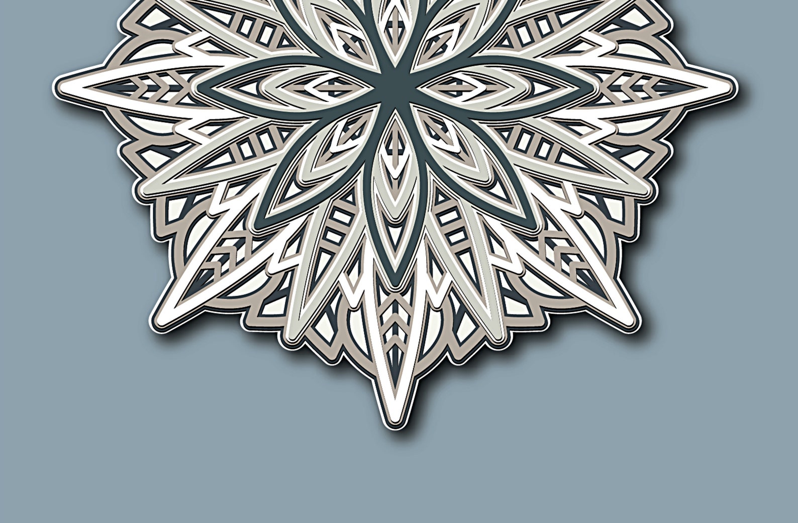 Snowflake SVG Mandala Svg Layer Svg Laser Cut File 3D - Etsy