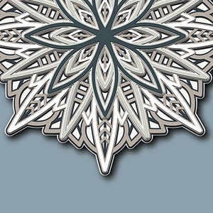 Snowflake SVG, Mandala Svg, Layer Svg, Laser Cut File, 3D Model, Cricut ...
