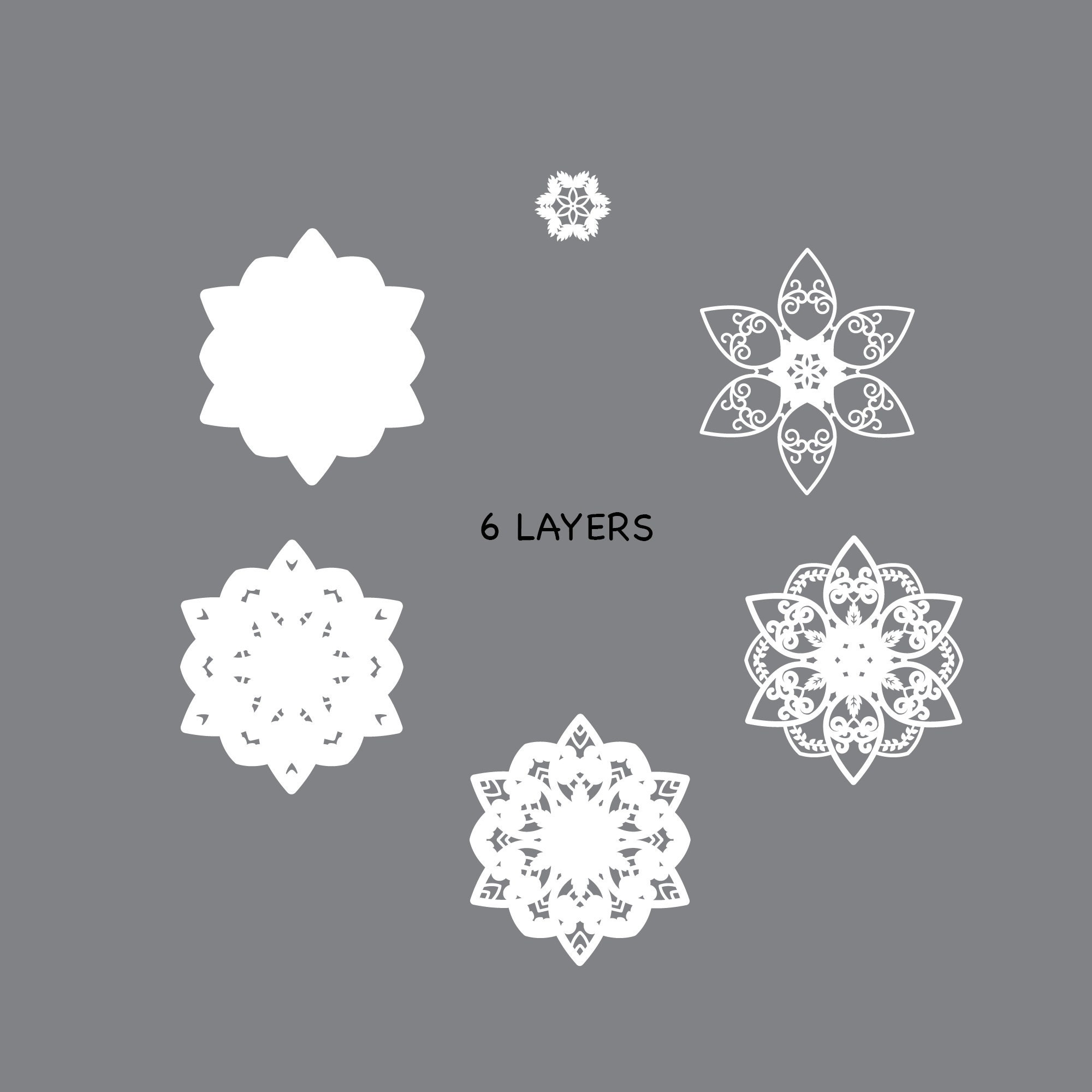 Snowflake SVG Mandala Svg Multilayer Cutting File Layered - Etsy