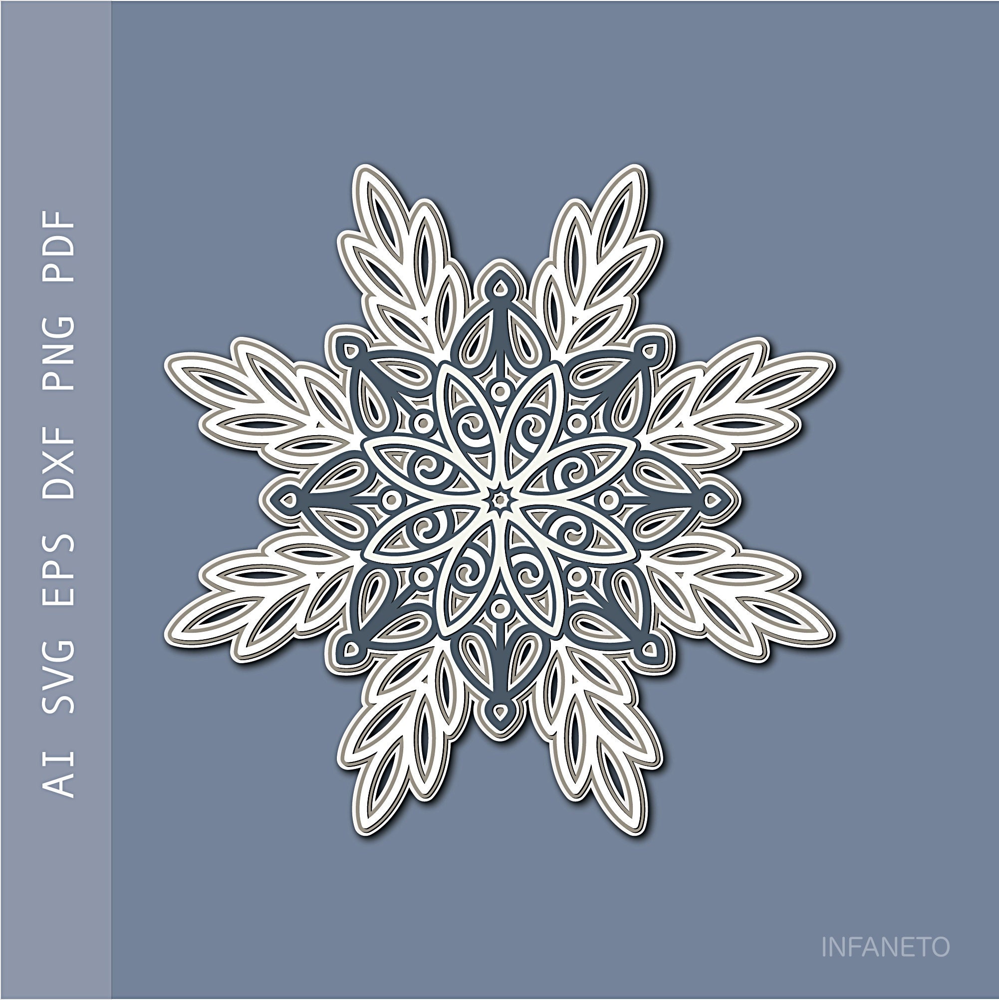 3D SVG File Snowflake Layer Svg Laser Cut File Cricut - Etsy