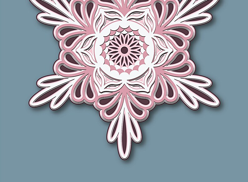 Snowflake SVG Mandala svg Layered Cut File 3D Model SVG | Etsy
