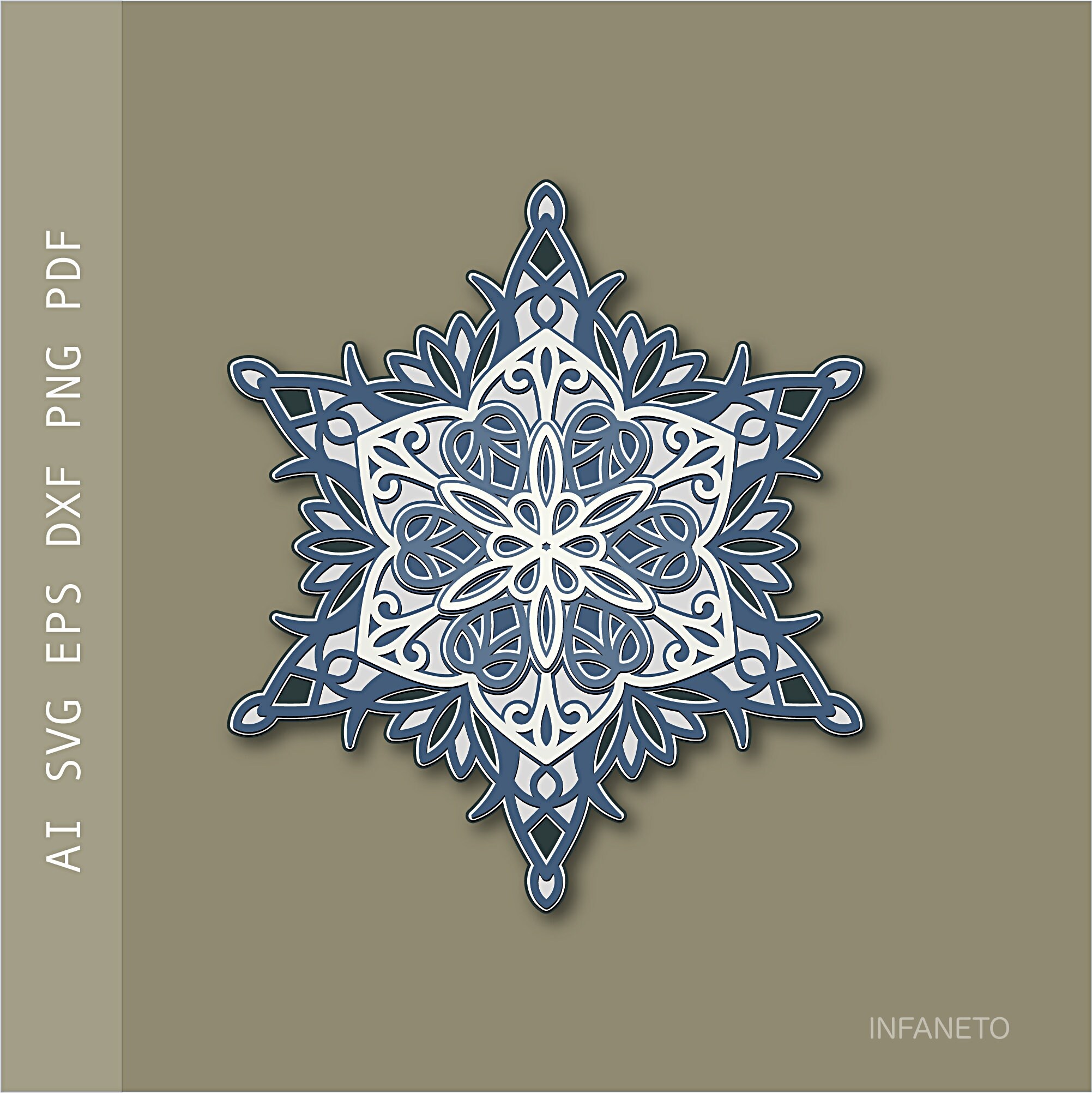 Multilayer Snowflake SVG Mandala Svg Laser Cut File 3D - Etsy