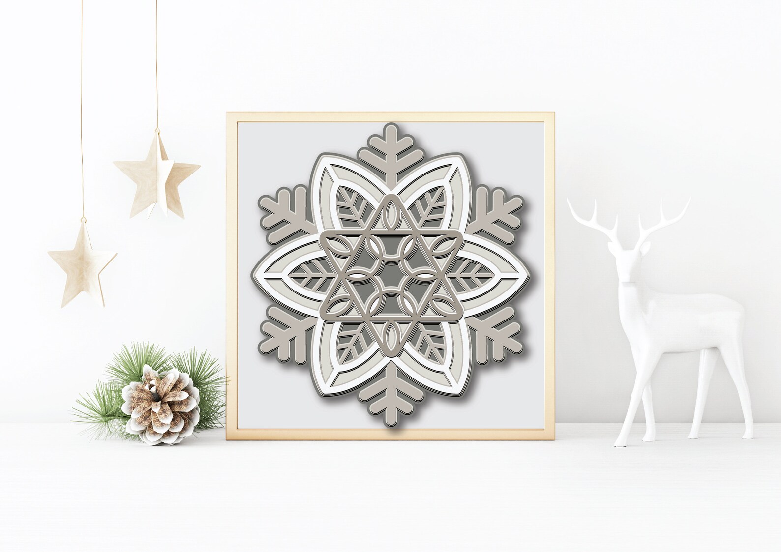Snowflake SVG Layer Svg Mandala Svg Laser Cut File 3D | Etsy