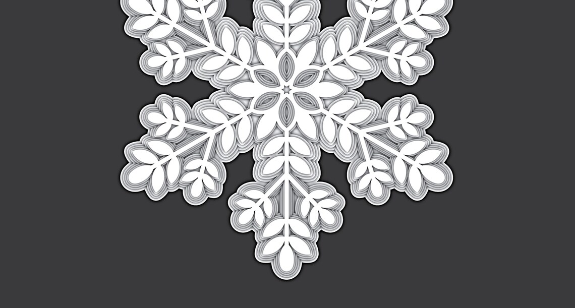 3D Vector File Snowflake Layer svg Christmas svg Laser | Etsy