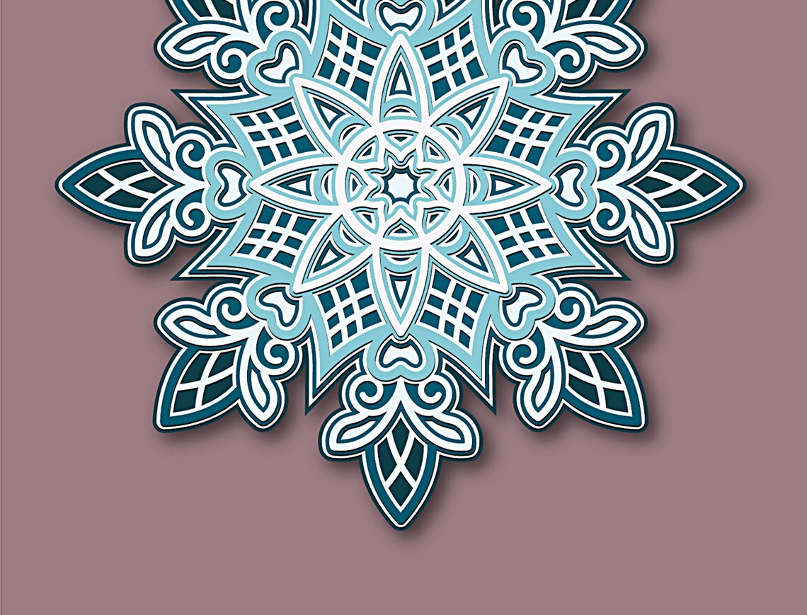Snowflake SVG Multilayer Laser Cut File Layered Svg 3D - Etsy