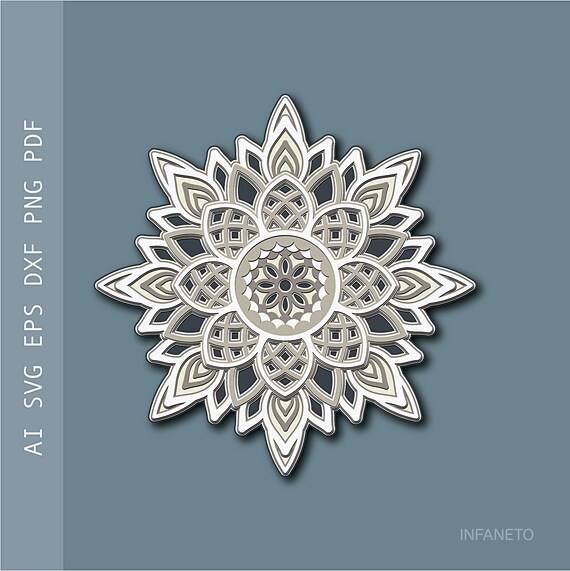 Snowflake SVG Cut File Multilayer Christmas Svg Mandala Svg 3D | Etsy