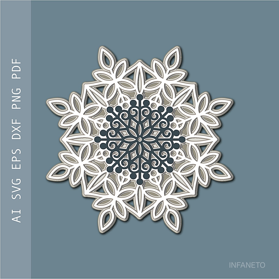 Layered Snowflake SVG, Multilayer Cut File, Christmas Decor, 3D File ...