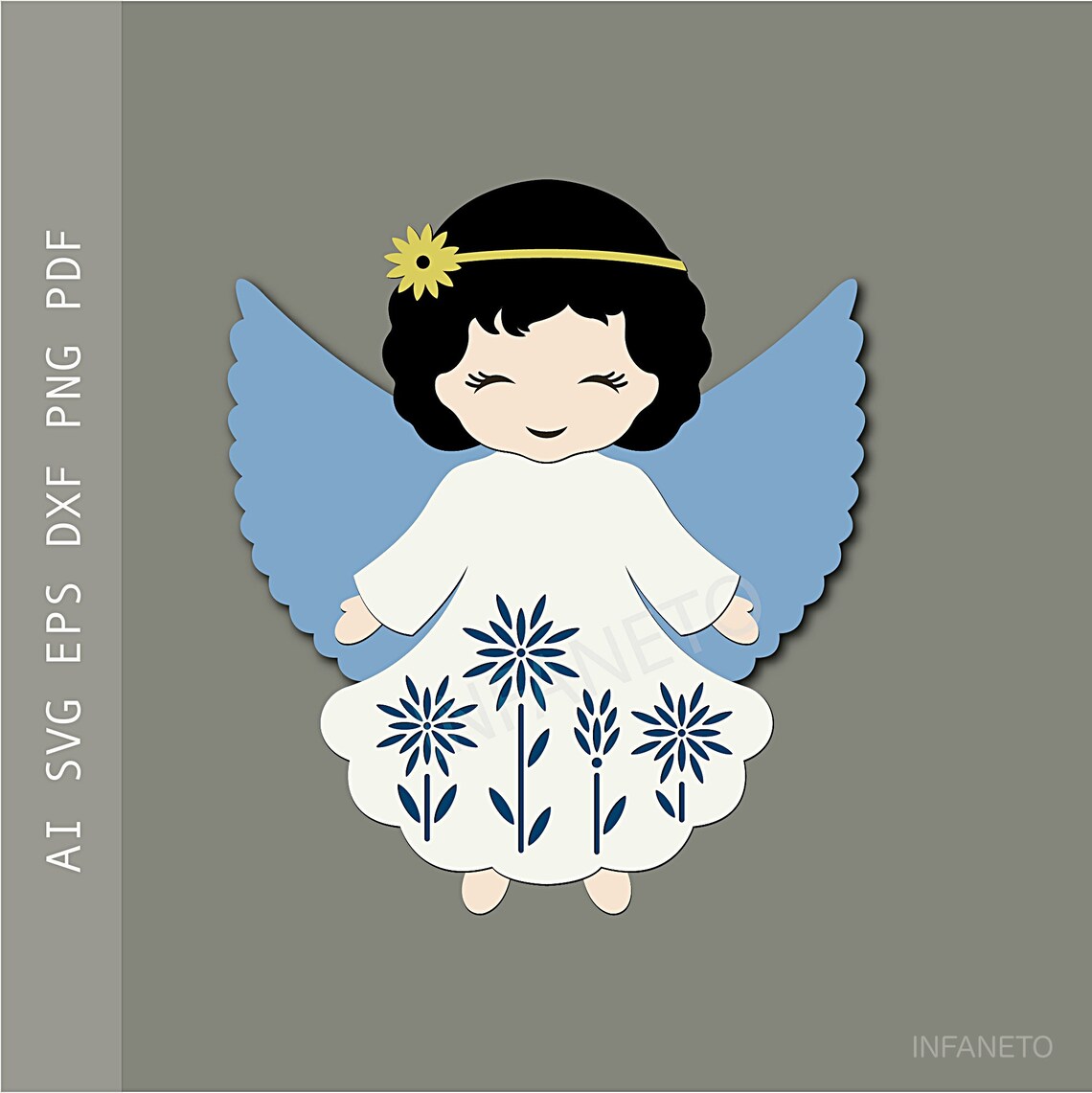 Angel SVG Cricut Project Paper Cut File Layer SVG 3D Model | Etsy UK