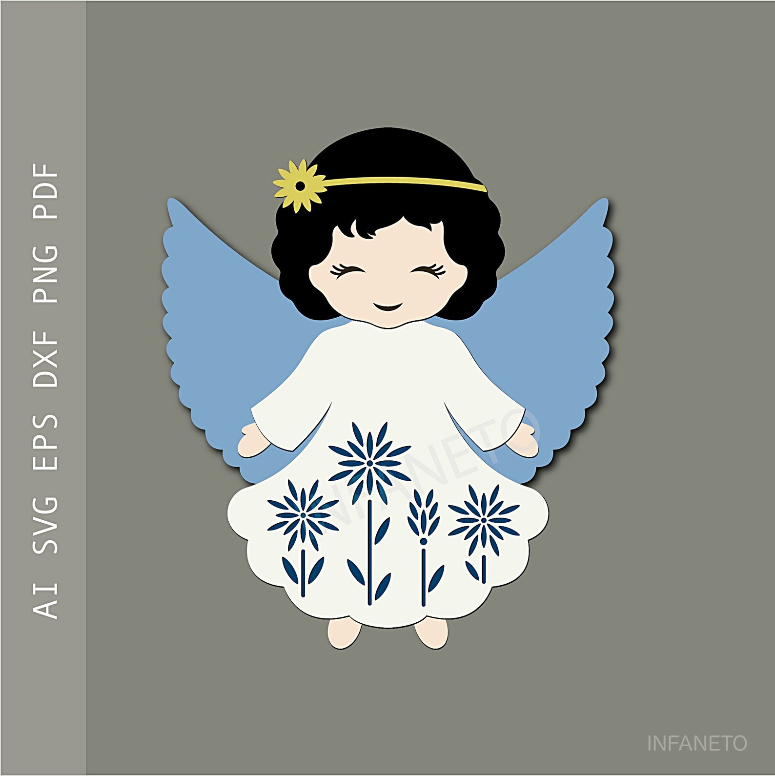 Angel SVG Cricut Project Paper Cut File Layer SVG 3D Model | Etsy UK
