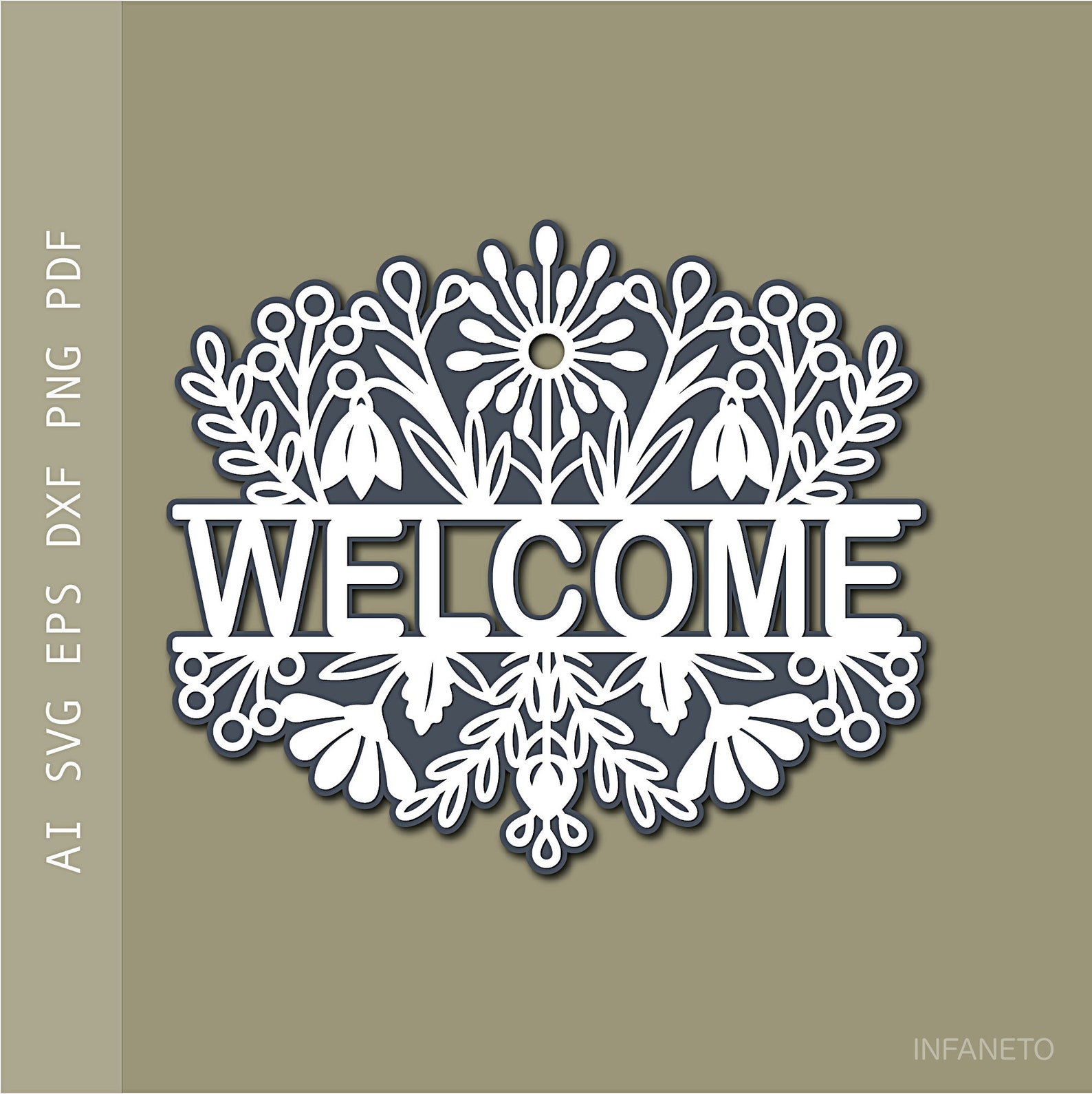 Welcome Sign SVG Layered Cut File Floral Svg Cricut Project - Etsy