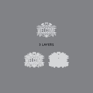 3D Welcome Sign SVG Layered Cut Files Floral Svg Cricut File Svg Laser ...