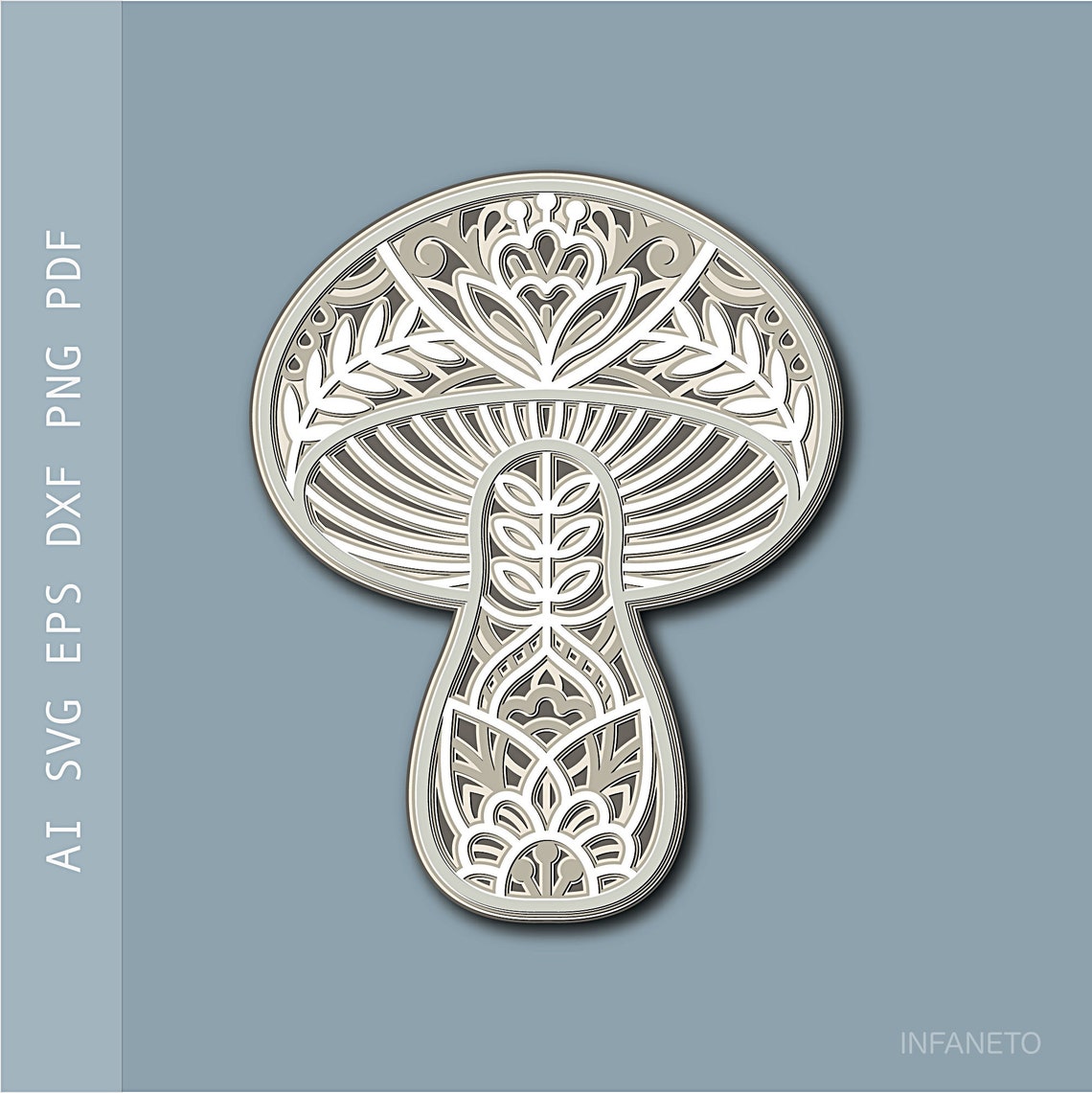 Multilayered Mushroom SVG Laser Cut File Layered Template | Etsy