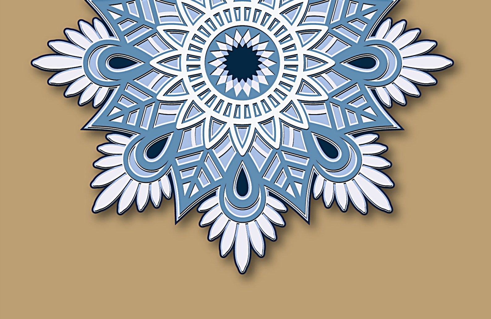 Snowflake SVG Layered Svg Mandala Svg Laser Cut File 3D - Etsy