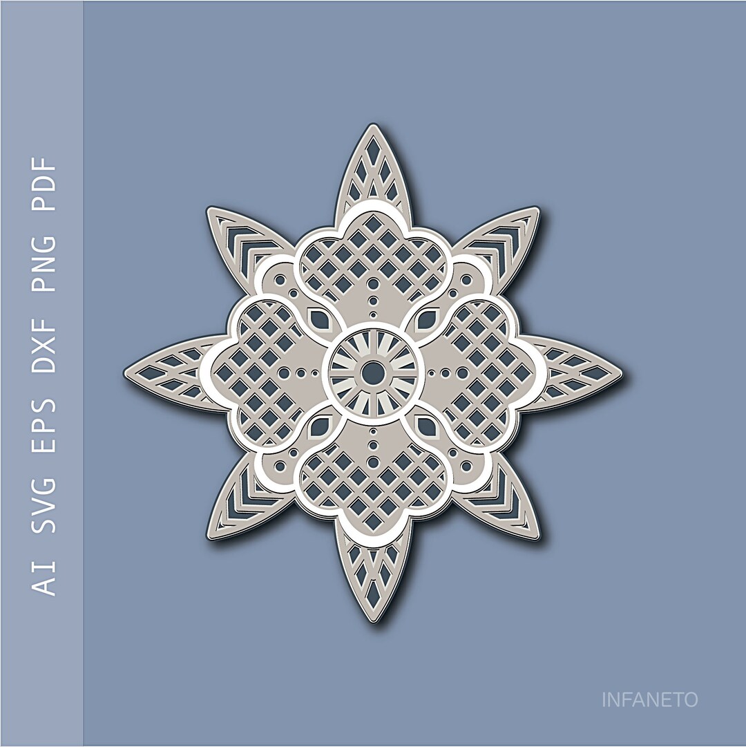 Snowflake SVG Multilayer Cutting File 3D Model Laser Cut Files Cricut ...