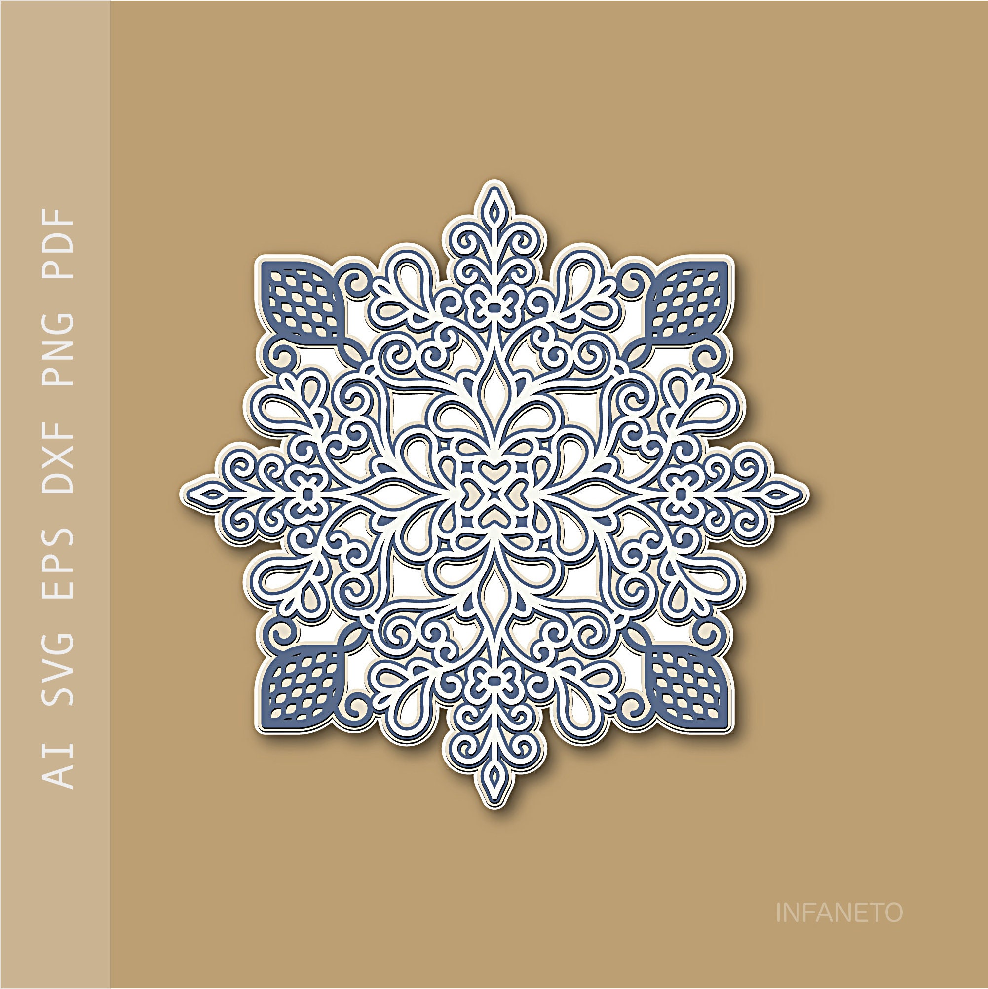 Snowflake SVG Mandala Svg Multilayer Laser Cut File Cricut | Etsy