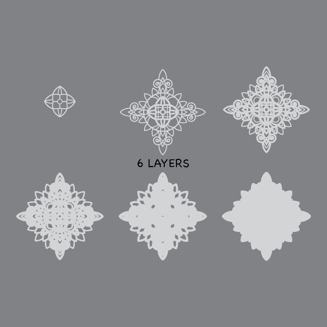 Snowflake SVG Mandala Svg Paper Cut File Multilayer Cut - Etsy