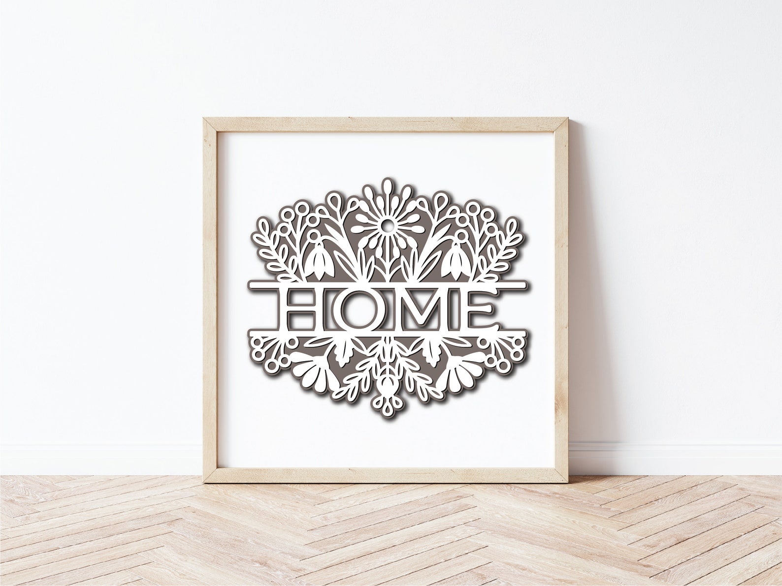 Home Sign SVG Layered Cut File Floral Svg Cricut Project Paper | Etsy